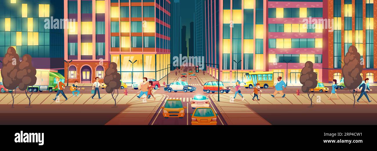 Illuminated night time walk Stock Vector Images - Alamy
