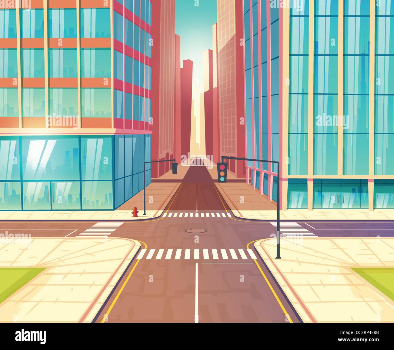 Intersection of two streets Stock Vector Images - Alamy