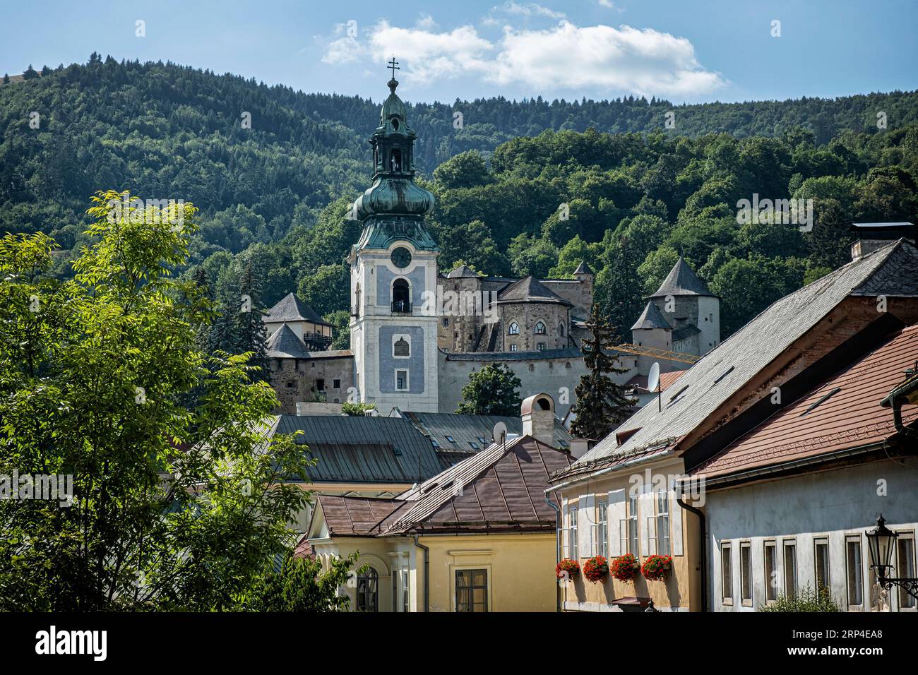 Old castle in Banska Stiavnica, Slovak republic. Travel destination ...