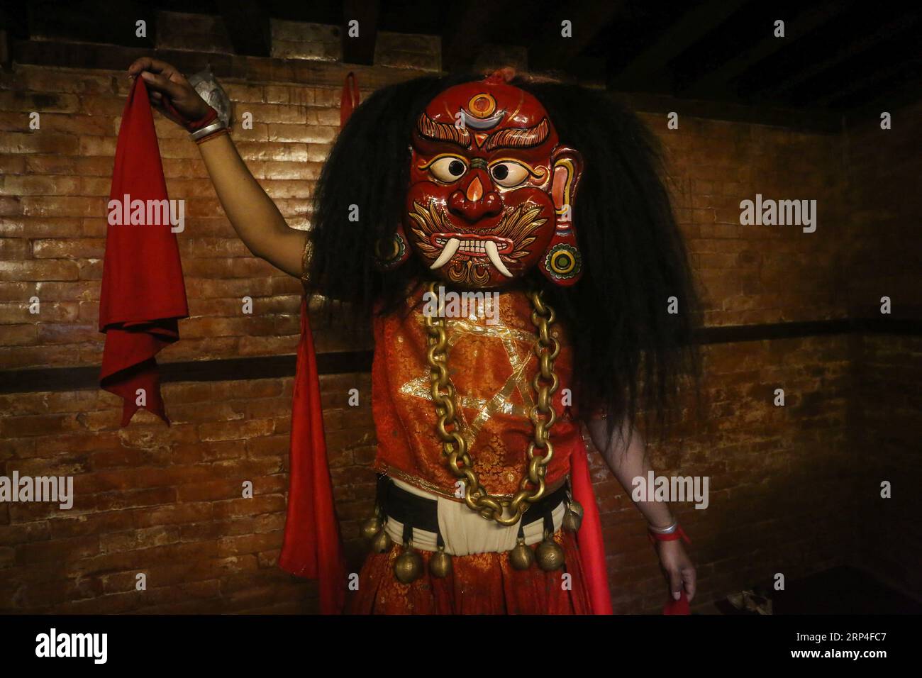 Kathmandu, Bagmati, Nepal. 3rd Sep, 2023. A masked dancer Lakhe ...