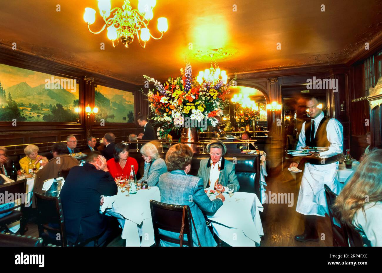 Paris, France, Large Crowd People, Sitting at Tables, Sharing Meals ...