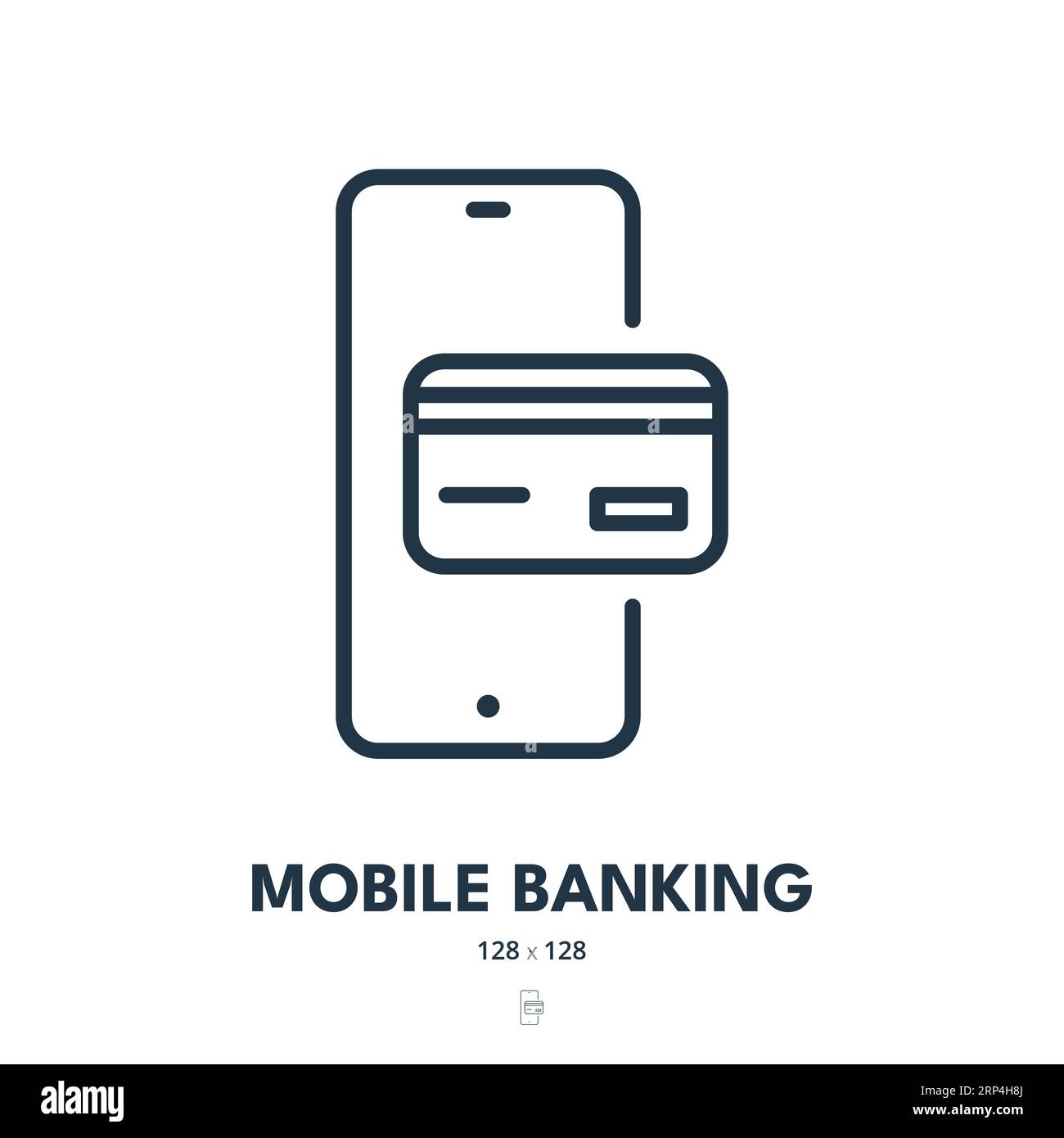 Mobile Banking Icon. Smartphone, App, Wallet. Editable Stroke. Simple Vector Icon Stock Vector ...