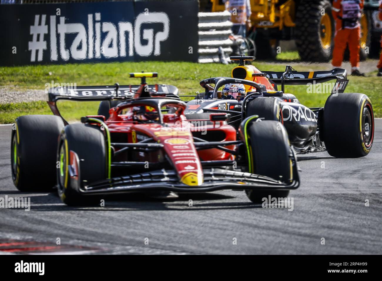 MONZA - Carlos Sainz (Ferrari), Max Verstappen (Red Bull Racing) (l-r ...