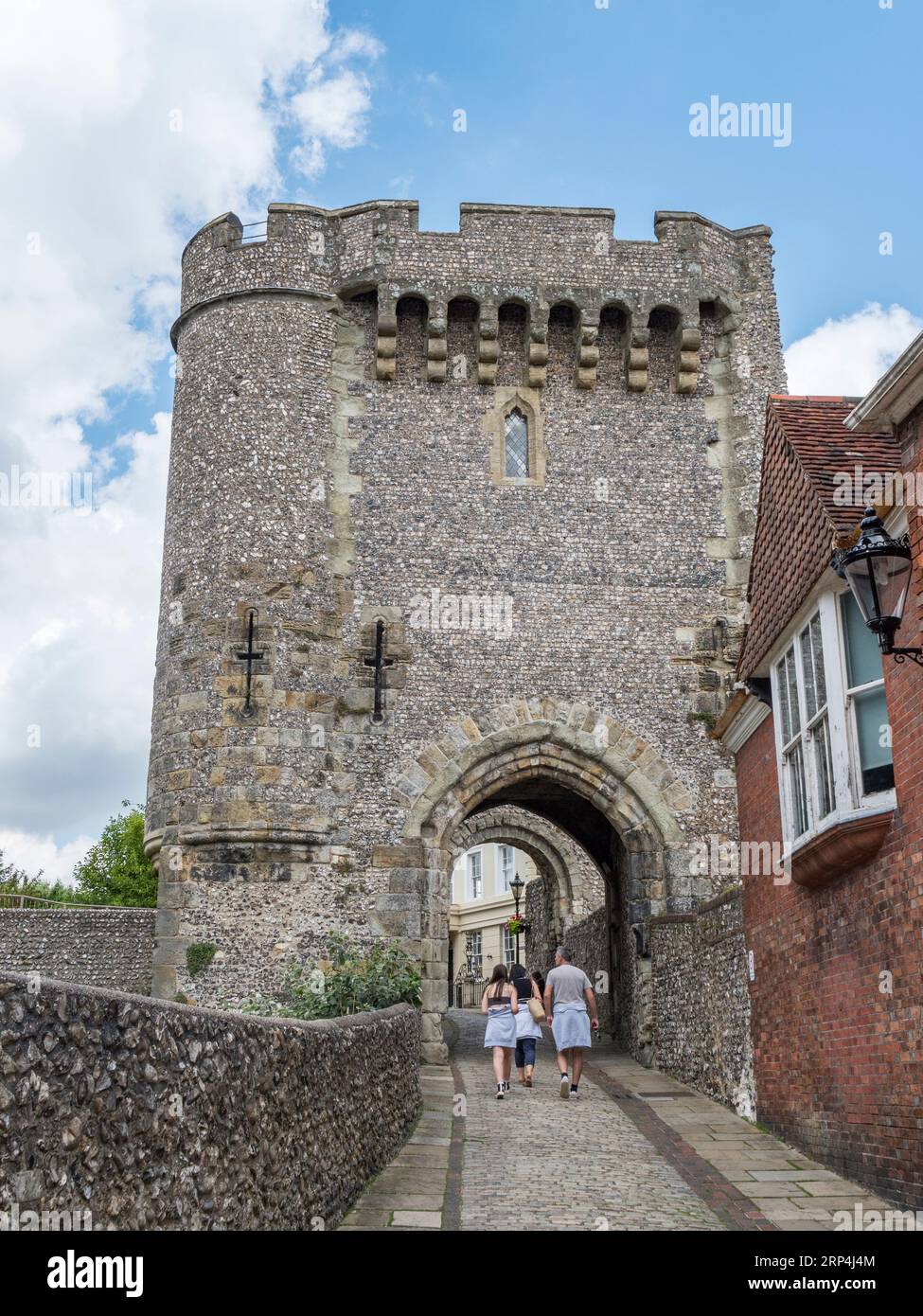 Castle Gate, entrance to Lewes Castle in Lewes, East Sussex, UK Stock ...