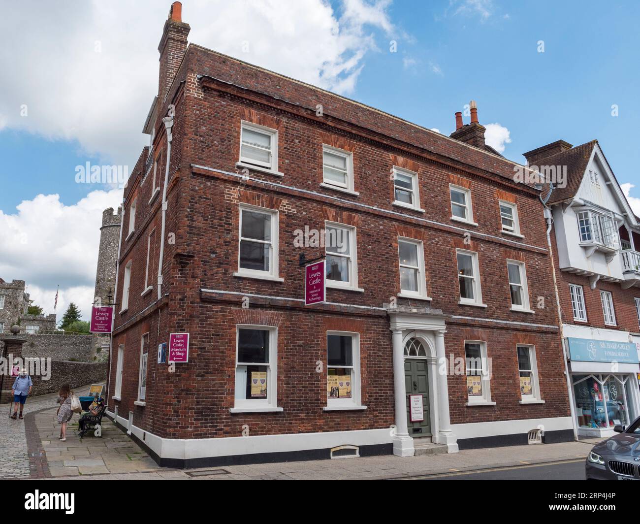 Lewes Castle & Museum of Sussex Archaeology on the High Street in Lewes ...