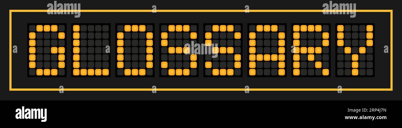 Orange color led banner in word glossary on black background Stock ...