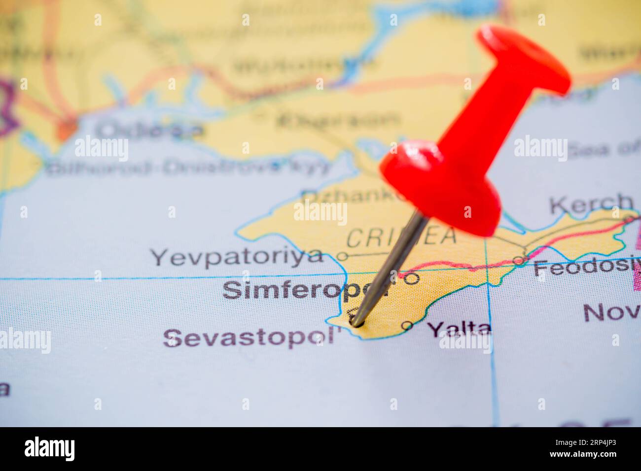 The location of Sevastopol pinned on a map of Crimea Stock Photo - Alamy