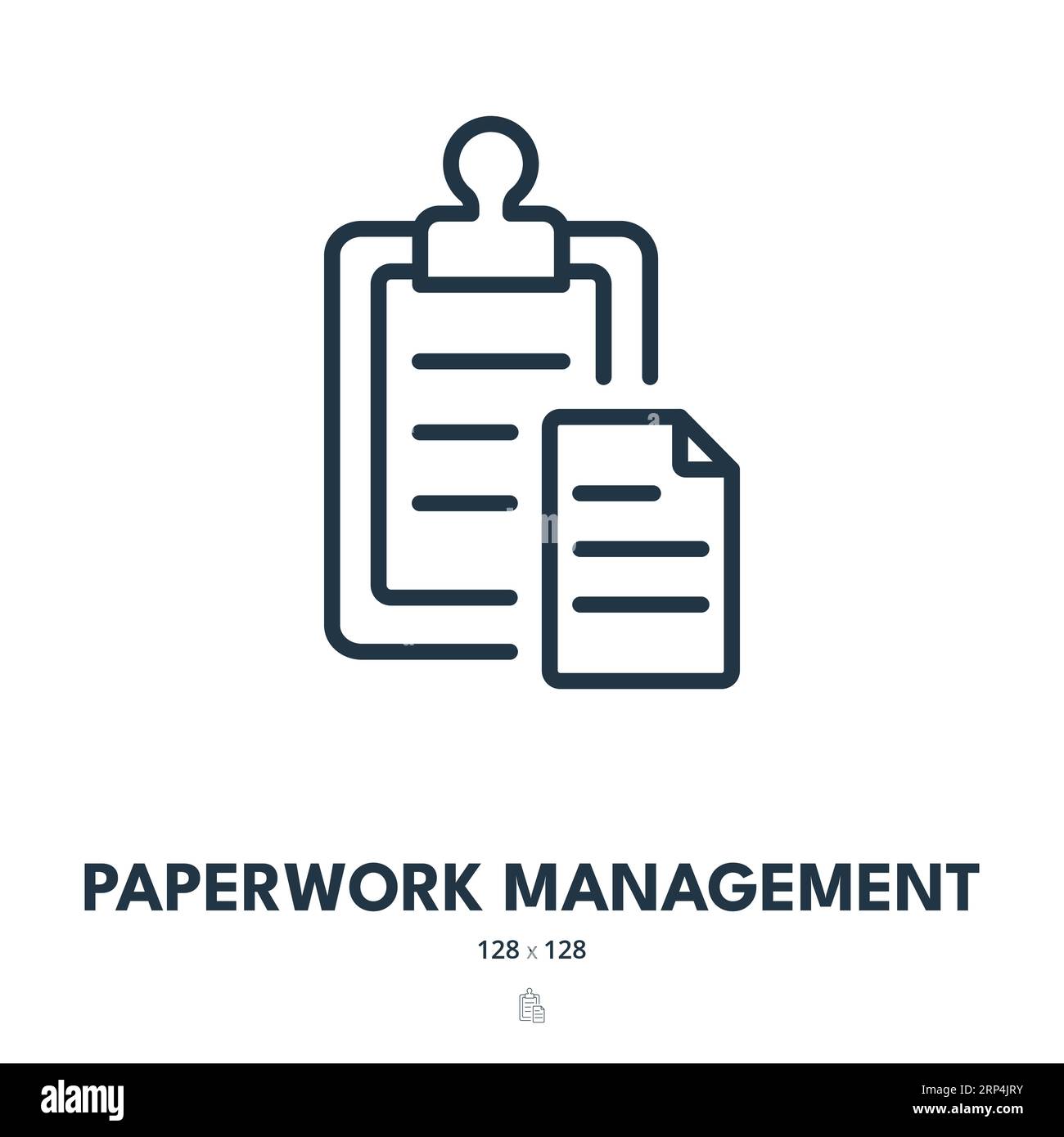 Paperwork Management Icon. Documentation, Document, Office. Editable ...