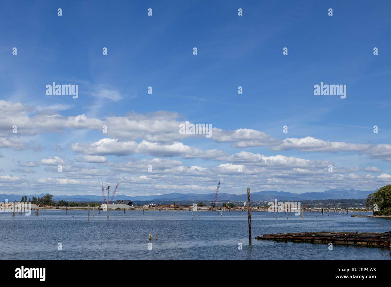 Snohomish river delta looking north where the river meets the Puget ...