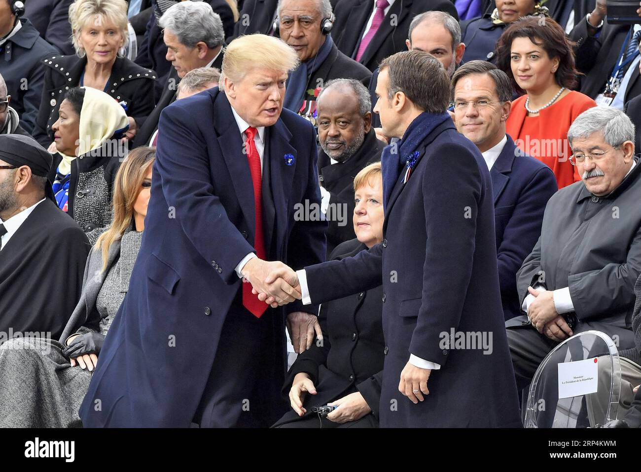 (181111) -- PARIS, Nov. 11, 2018 -- French President Emmanuel Macron (R ...