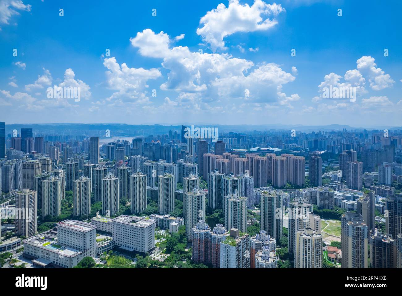 CHONGQING, CHINA - AUGUST 15, 2023 - An aerial photo shows high-rise ...