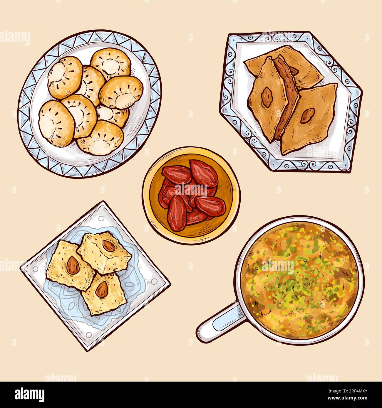 Arabic sweets vector Stock Vector Images - Alamy