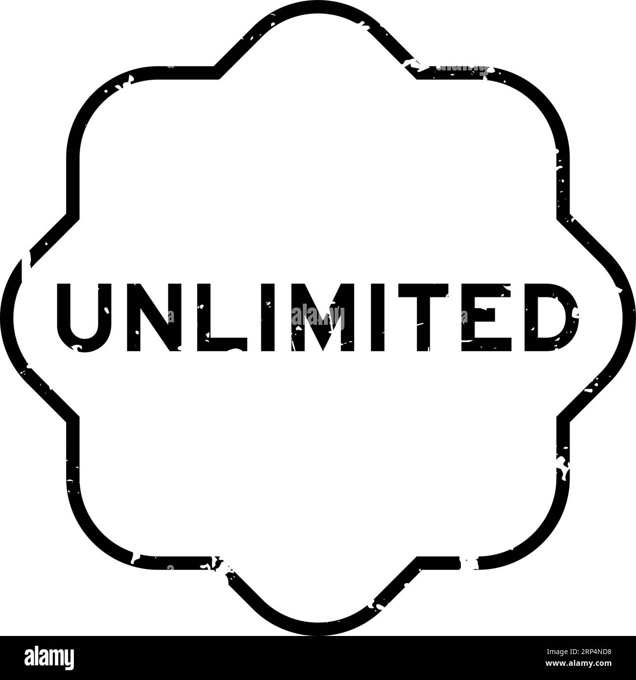 Grunge black unlimited word rubber seal stamp on white background Stock ...