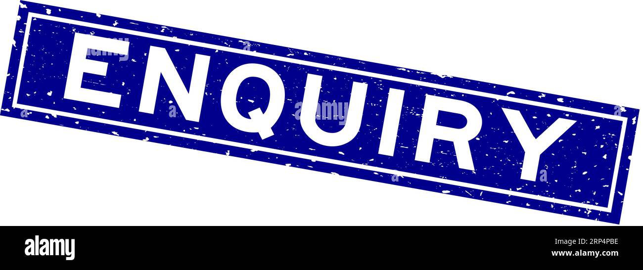 Grunge blue enquiry word square rubber seal stamp on white background Stock Vector Image & Art ...