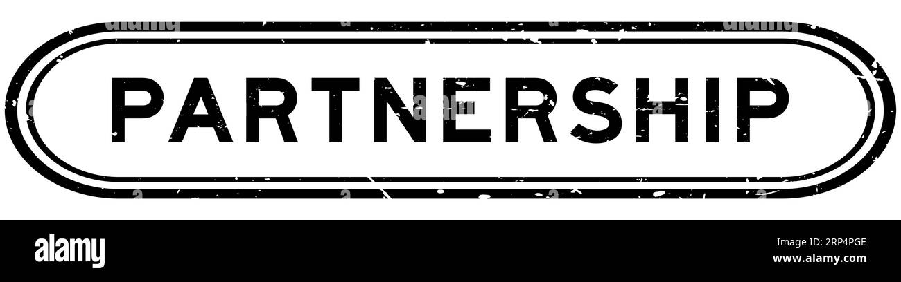 Grunge black partnership word rubber seal stamp on white background ...