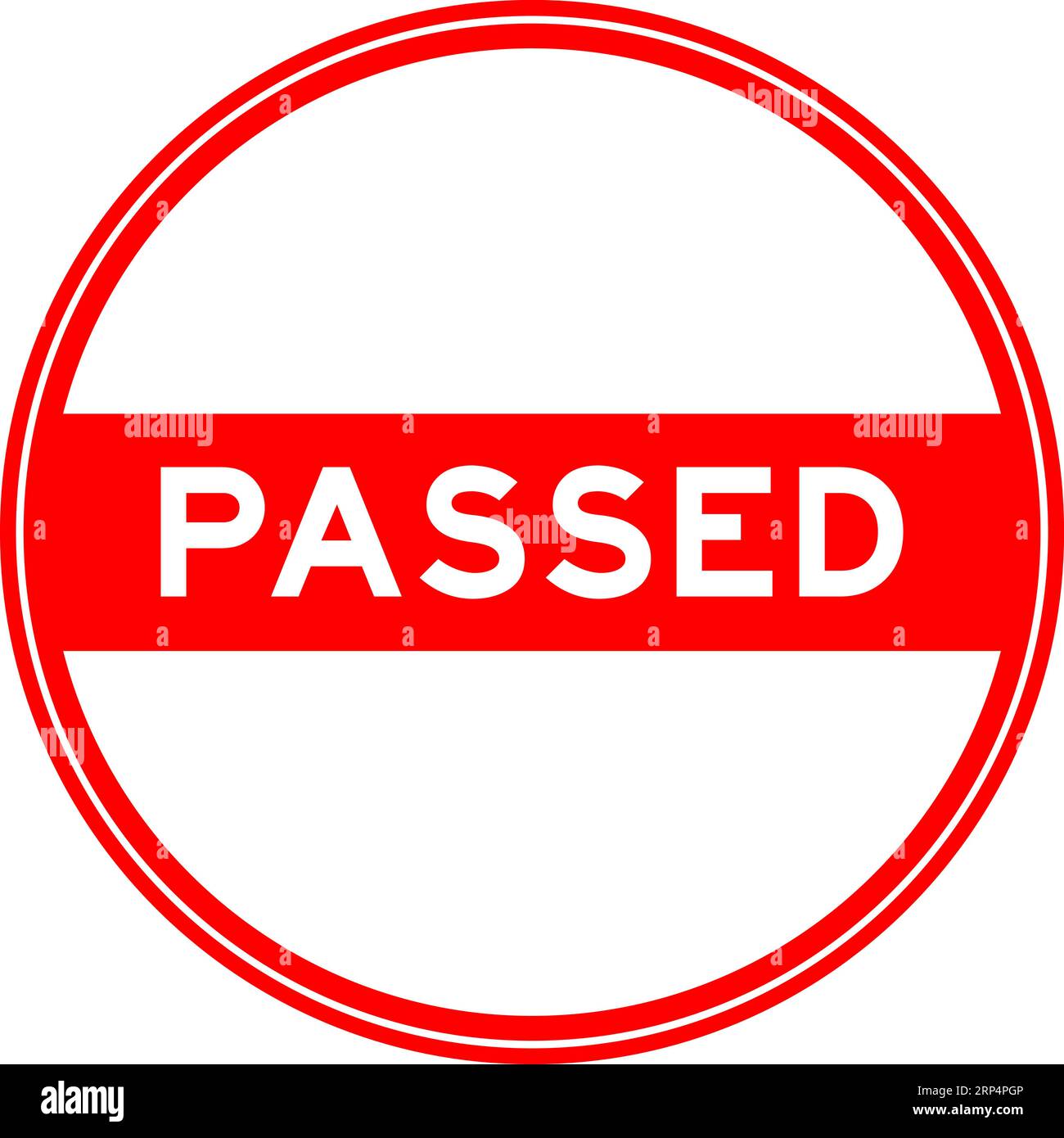Red color round seal sticker in word passed on white background Stock ...