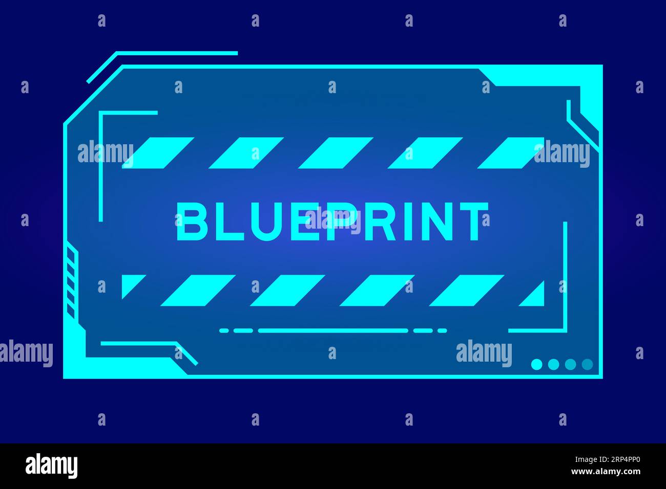 Blue color of futuristic hud banner that have word blueprint on user ...