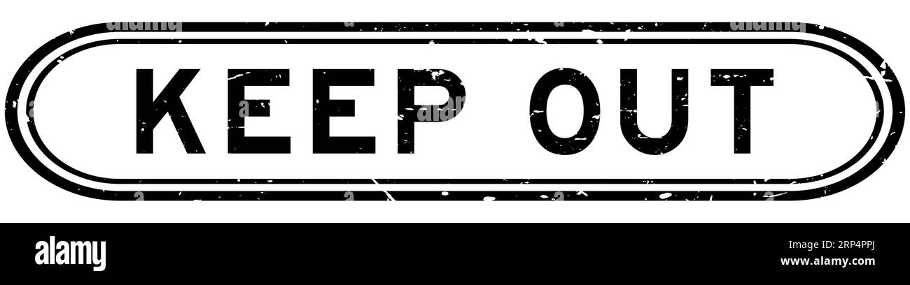 Grunge black keep out word rubber seal stamp on white background Stock ...