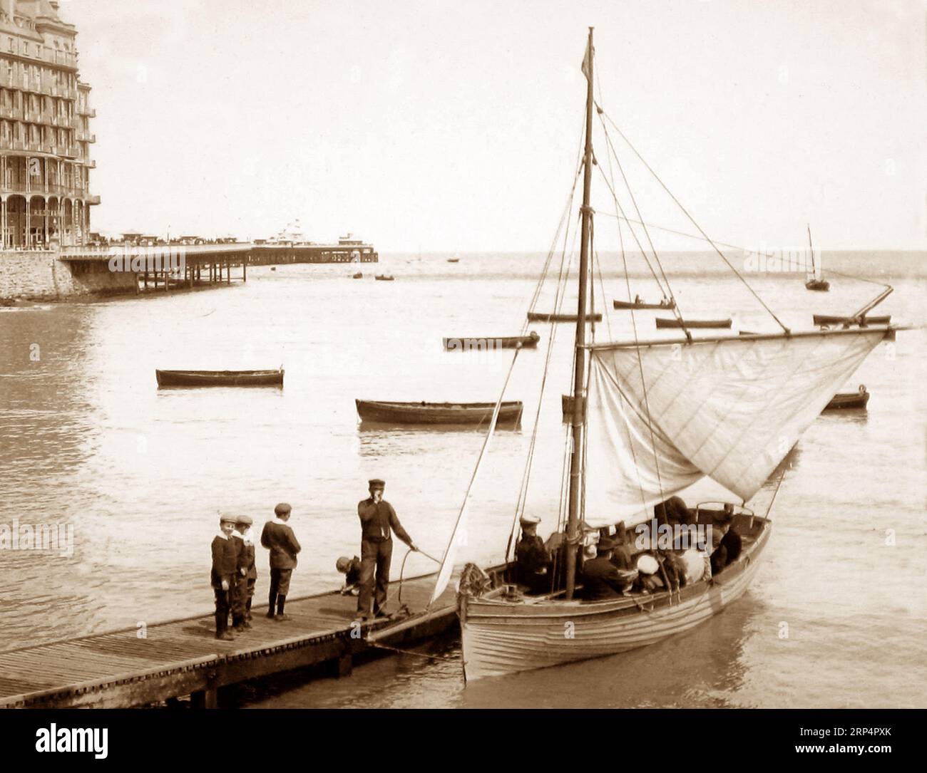 Trip round the bay boat, Llandudno, early 1900s Stock Photo - Alamy