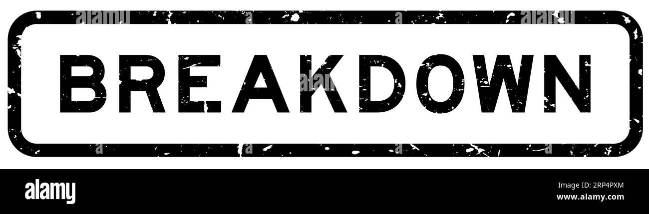 Grunge black breakdown word square rubber seal stamp on white background Stock Vector Image ...