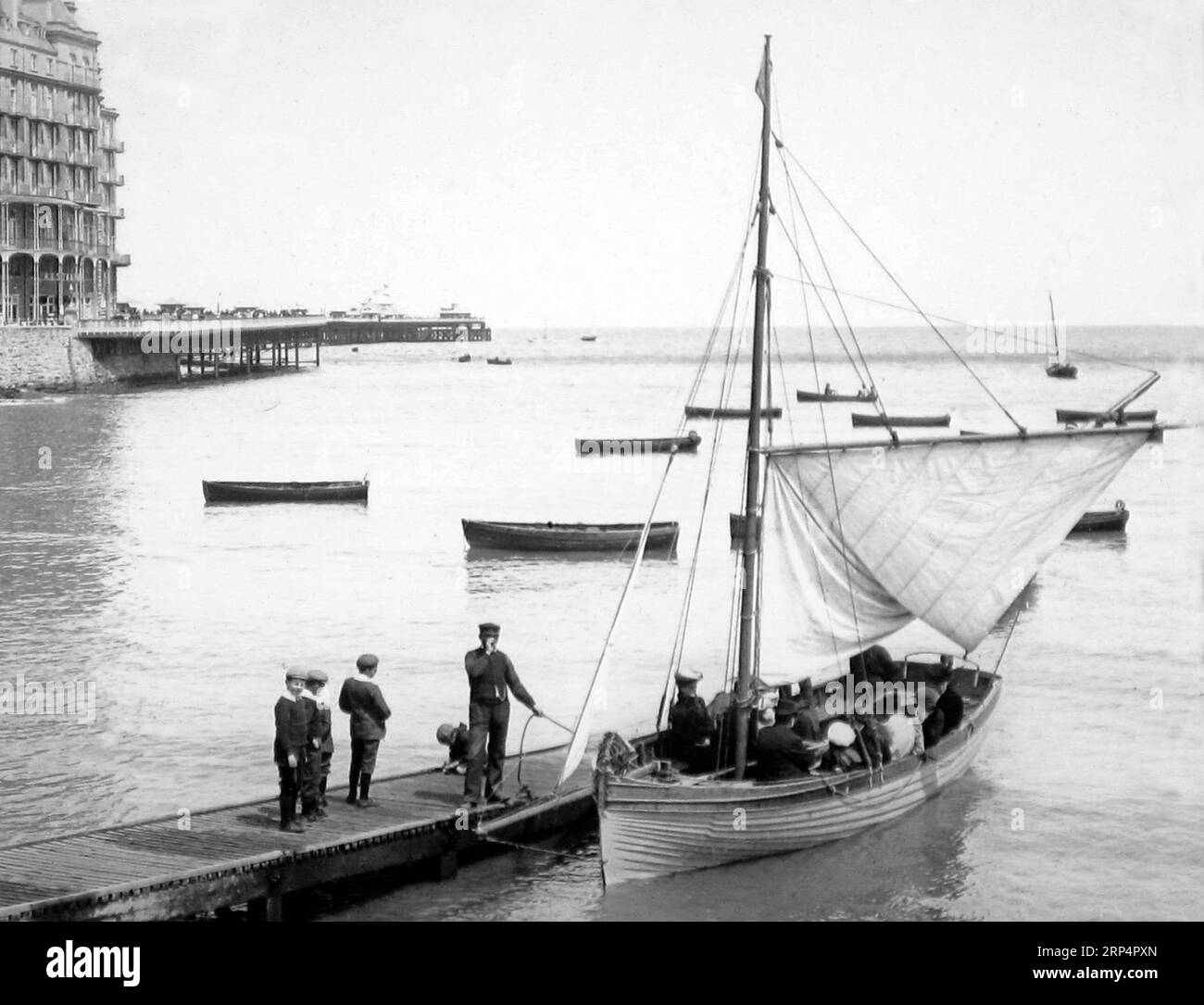 Trip round the bay boat, Llandudno, early 1900s Stock Photo - Alamy