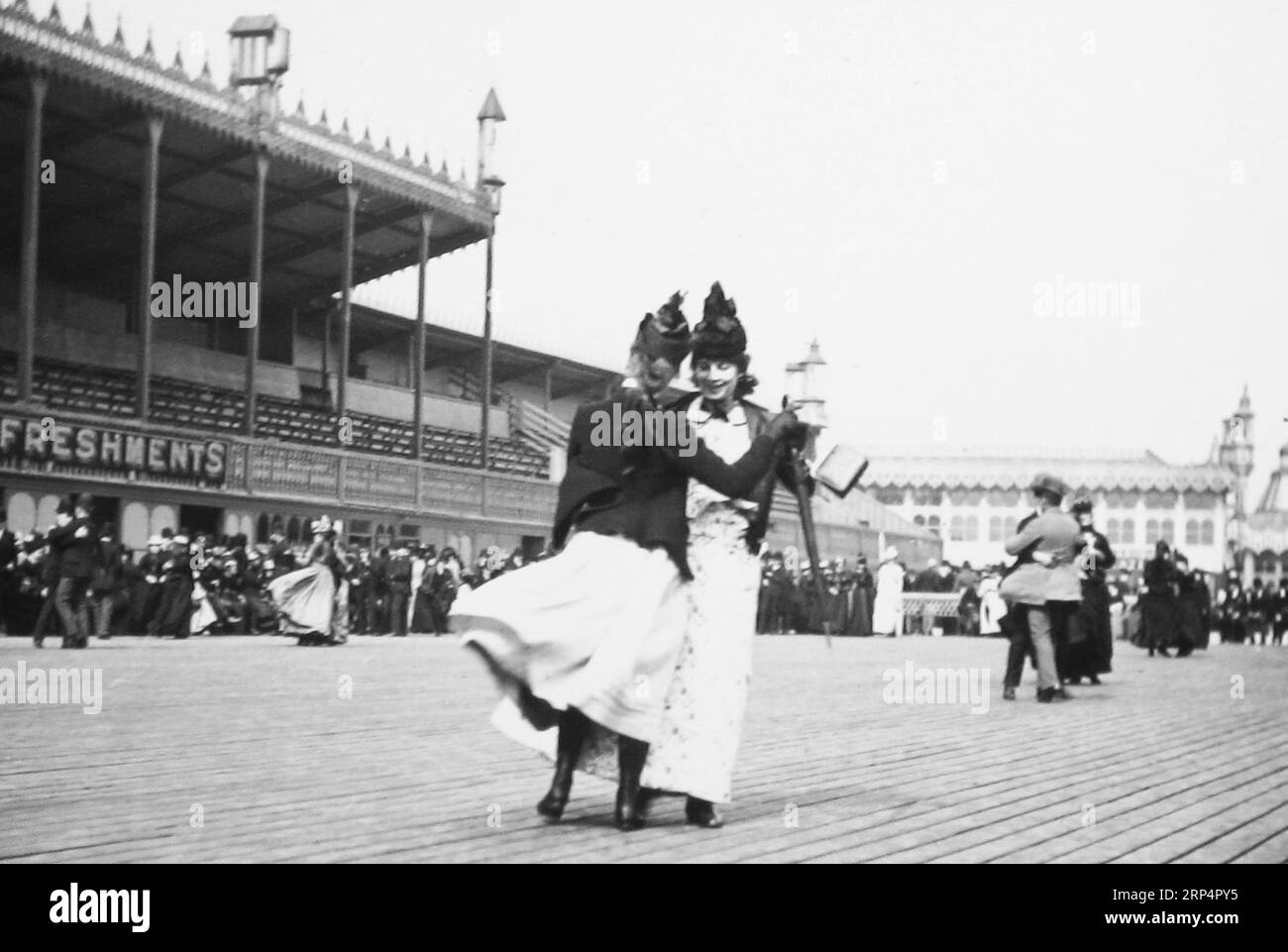 Dancing at Belle Vue Park, Manchester, Victorian period Stock Photo - Alamy