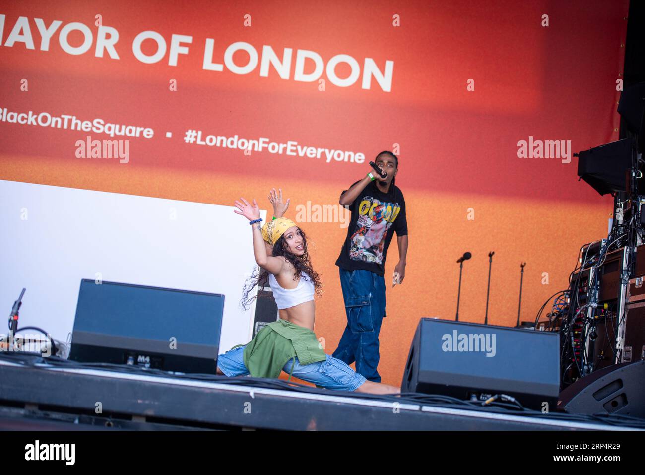 London, UK. 2nd Sep, 2023. DJ performs at the Black on the Square ...
