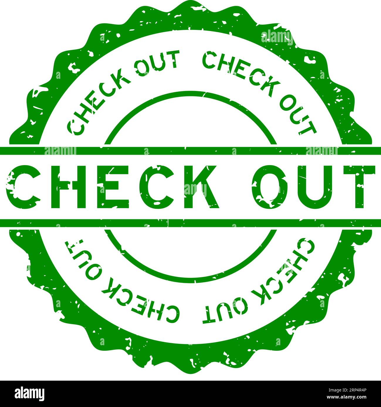 Grunge green check out word round rubber seal stamp on white background Stock Vector Image & Art ...