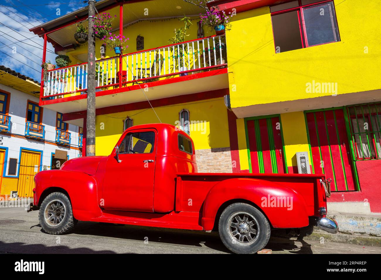 Traditional colonial architecture in Colombia, South America. Colorful ...