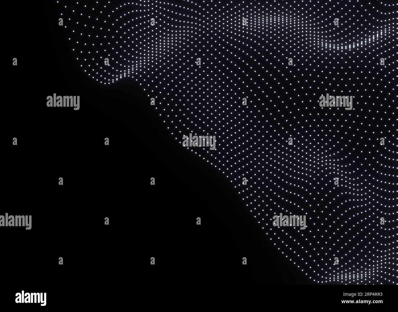 Abstract White Background Of Points Big Data Stream Digital Particle Wave Background Stock