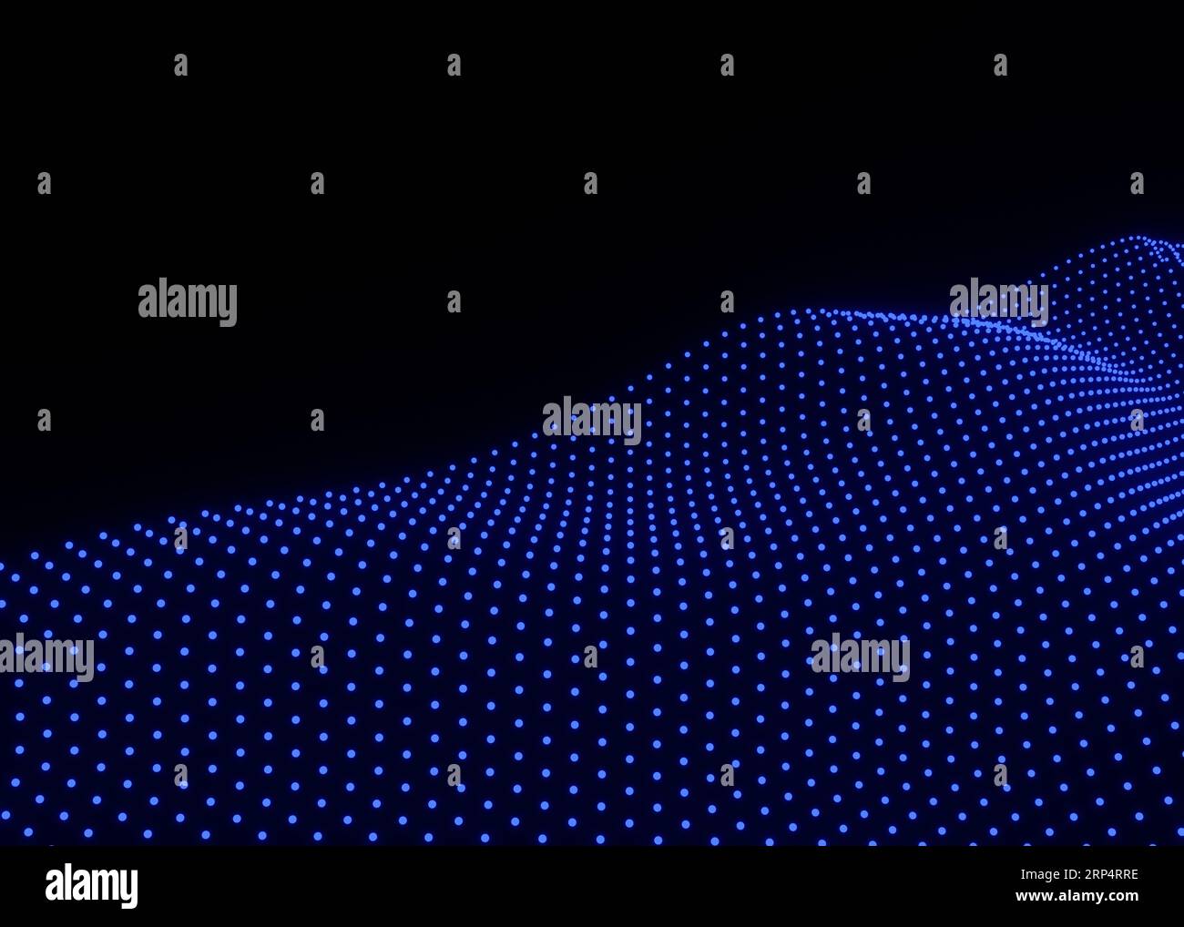 Abstract Blue Background Of Points Big Data Stream Digital Particle Wave Background Stock