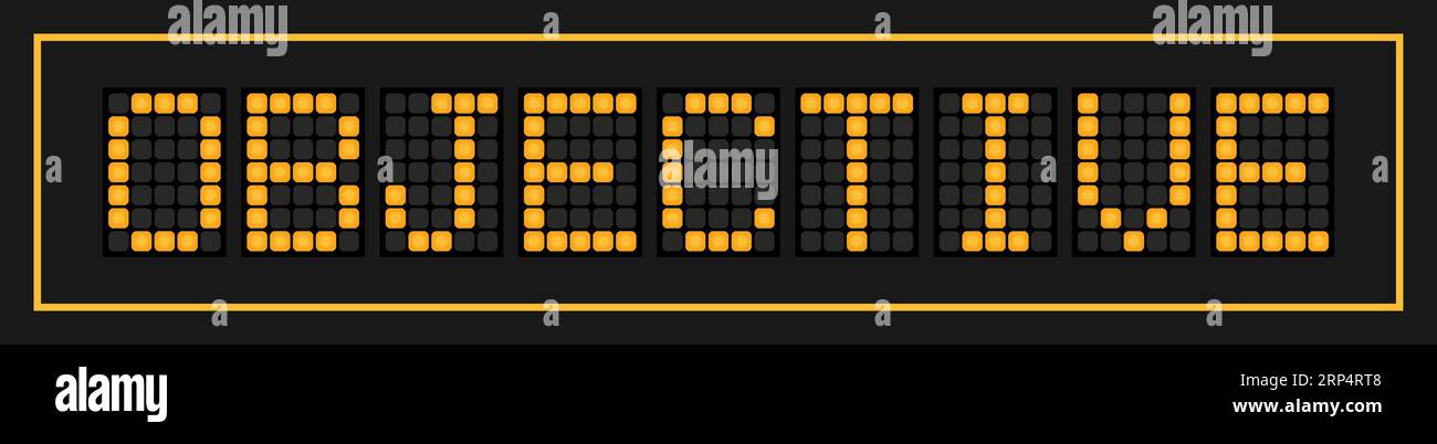 Orange color led banner in word objective on black background Stock ...