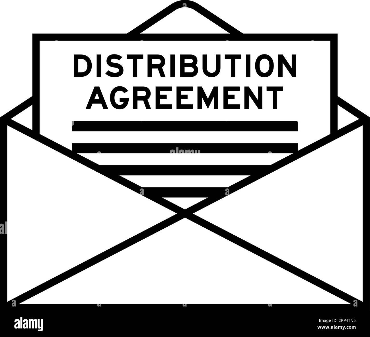 Envelope and letter sign with word distribution agreement as the ...