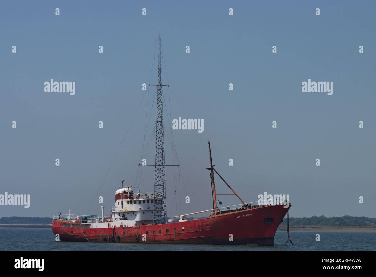 MV, Ross Revenge home of the pirate radio station Radio Caroline moored ...