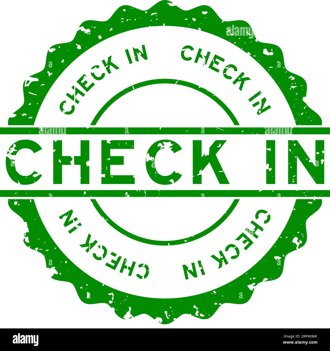 Grunge green check in word round rubber seal stamp on white background Stock Vector Image & Art ...