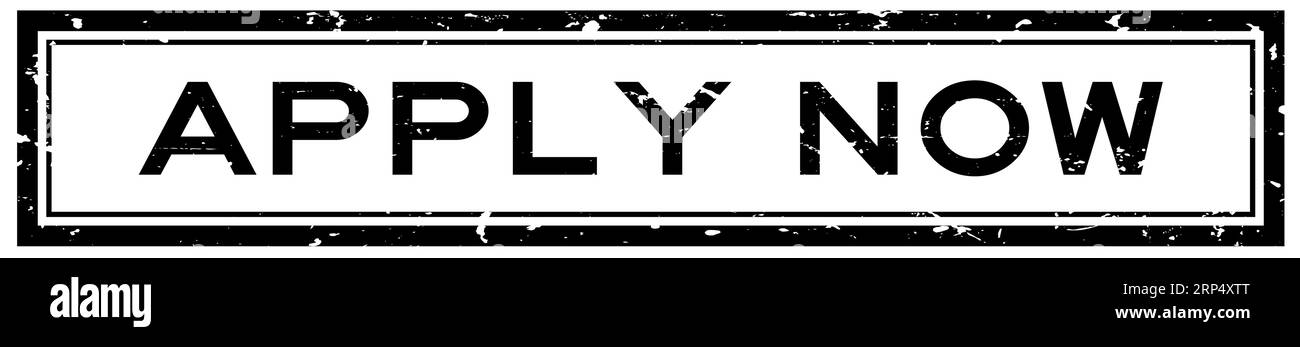 Grunge black apply now word square rubber seal stamp on white background Stock Vector Image ...