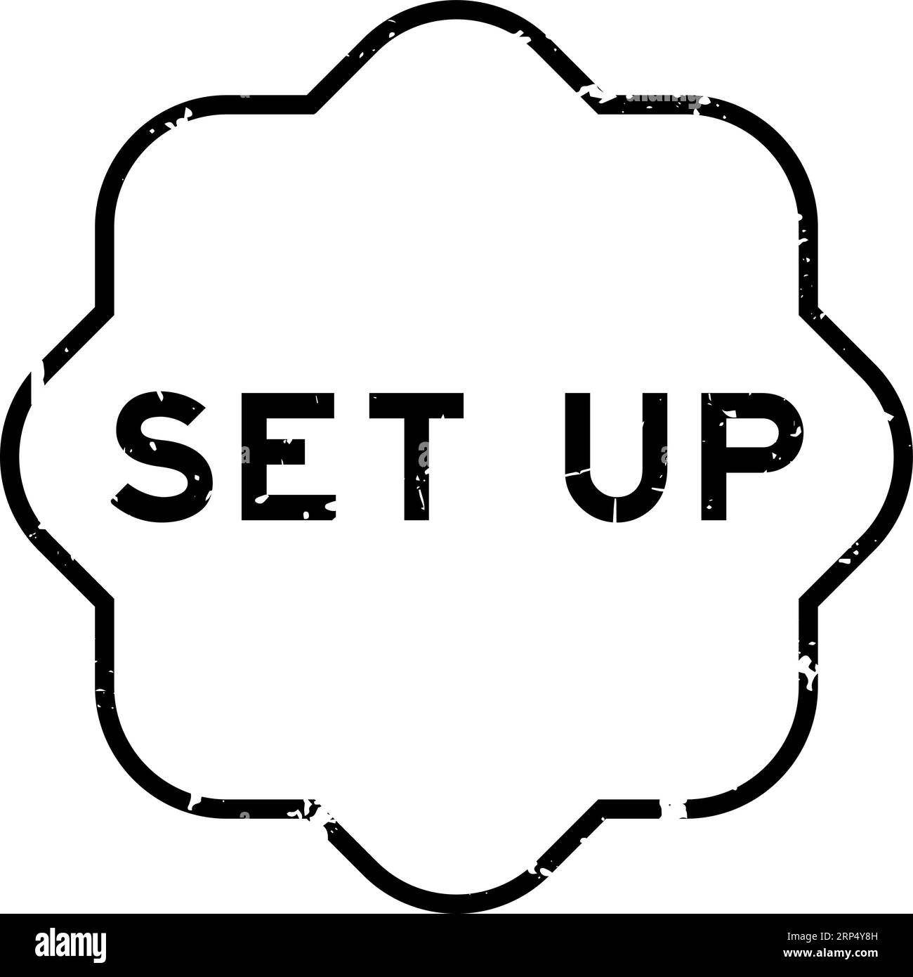 Grunge black set up word rubber seal stamp on white background Stock ...