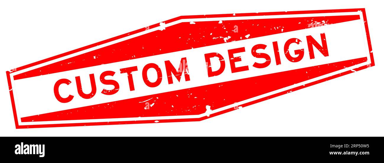 Grunge red custom design word hexagon rubber seal stamp on white background Stock Vector Image ...