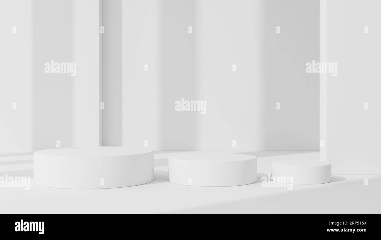 Abstract background white podium Black and White Stock Photos & Images ...