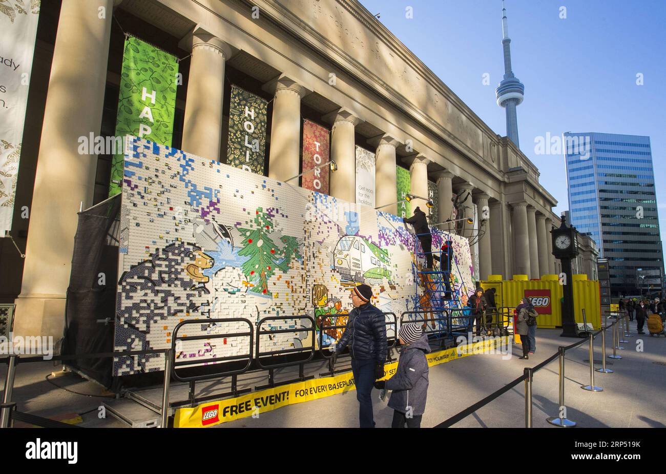 (181123) -- TORONTO, Nov. 23, 2018 -- Crew members of LEGO Canada work ...
