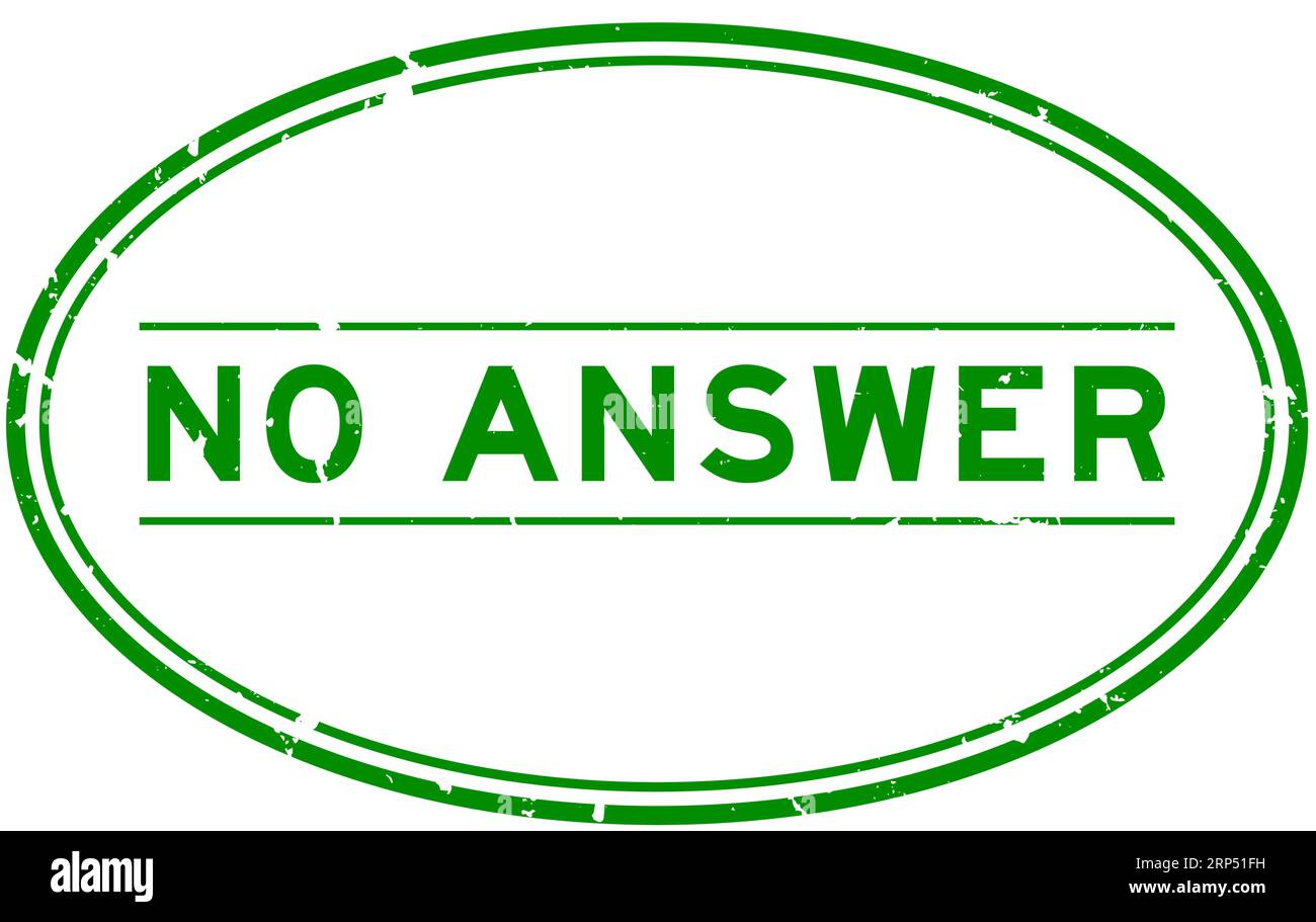Grunge green no answer word rubber seal stamp on white background Stock ...