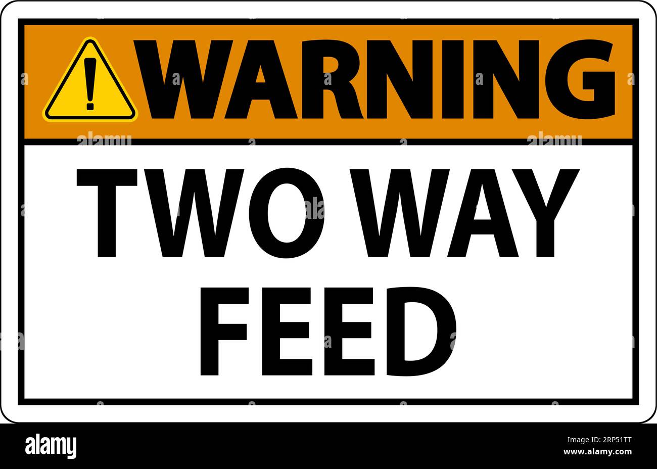 Warning Sign Two Way Feed Stock Vector Image & Art - Alamy