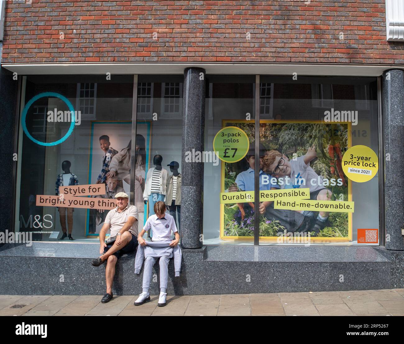 Windsor, Berkshire, UK. 3rd September, 2023. A Back to School window ...