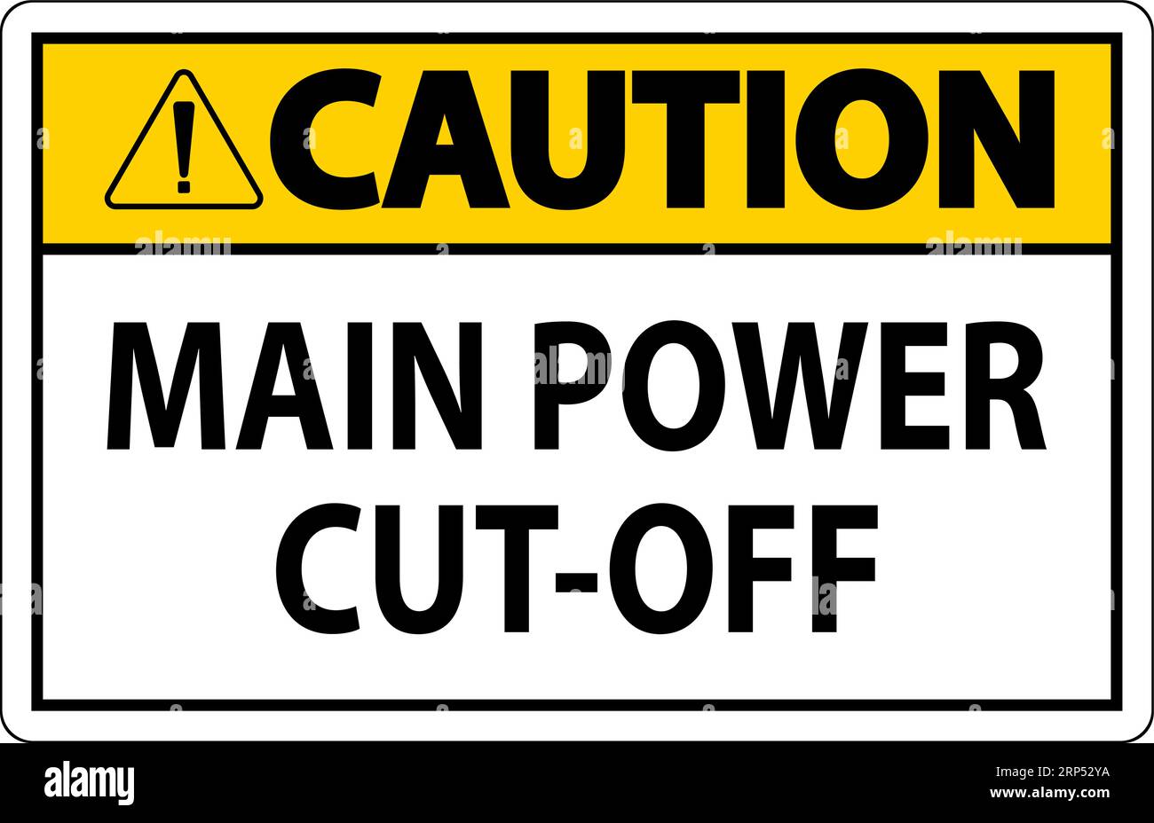 Caution Sign Main Power Cut-Off Stock Vector Image & Art - Alamy