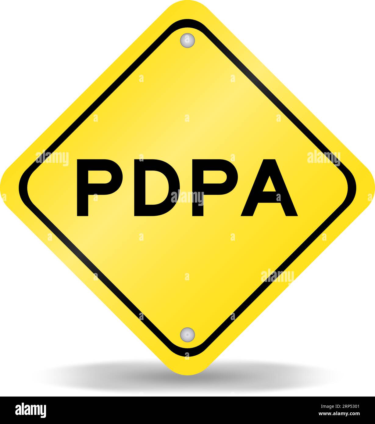 Yellow color transportation sign with word PDPA (Abbreviation of ...