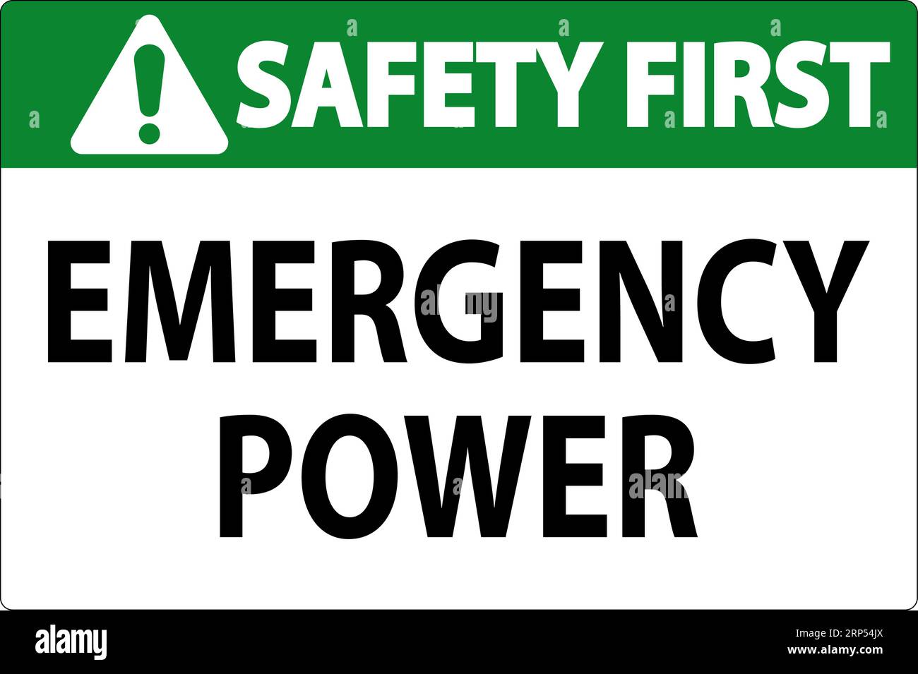 Safety First Sign Emergency Power Stock Vector Image & Art - Alamy