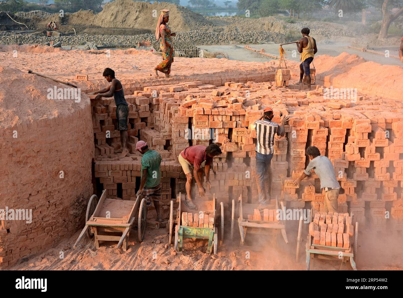 Brick factory where the heavy work is mainly done by women, North 24 ...