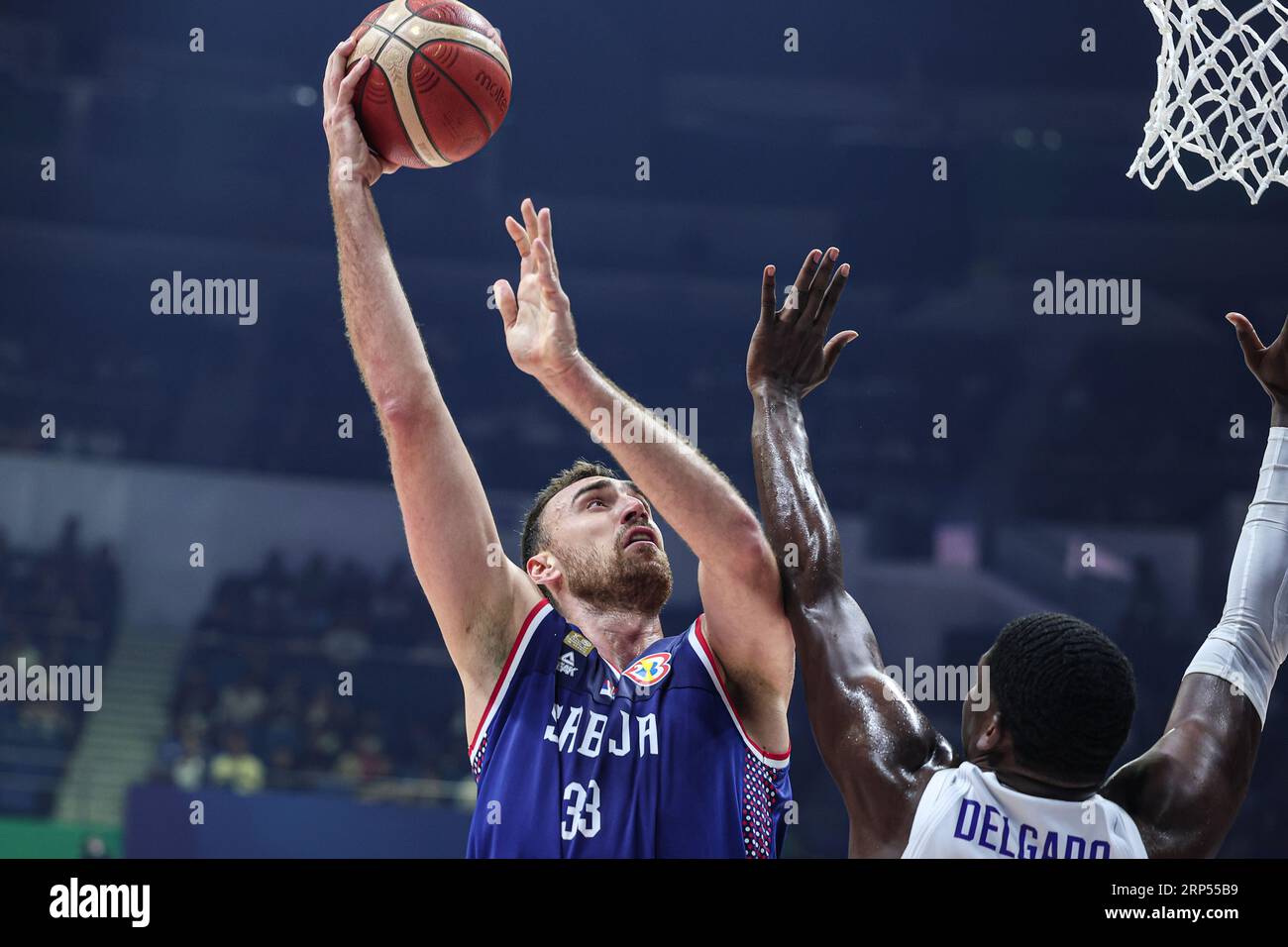 Manila, Philippines. 3rd Sep, 2023. Nikola Milutinov (L) of Serbia ...