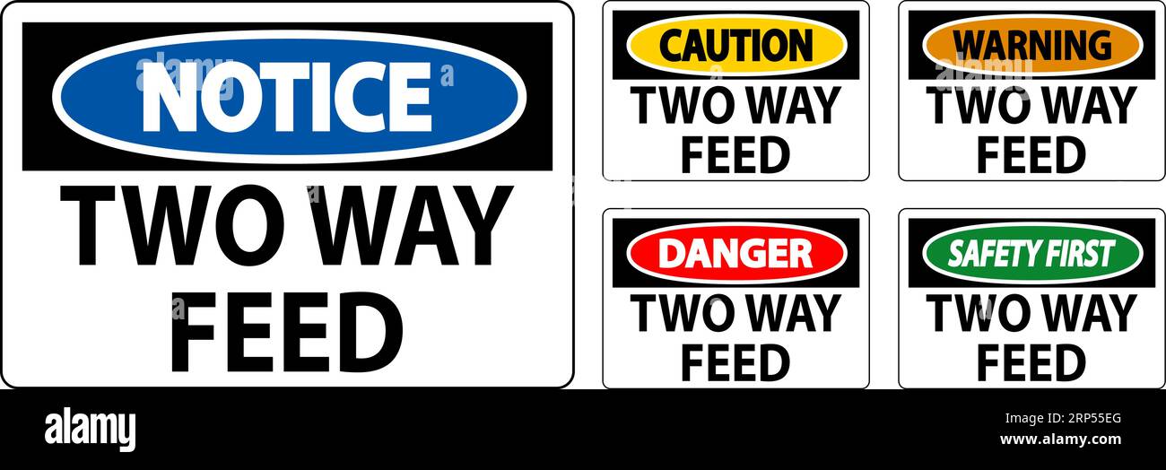 Danger Sign Two Way Feed Stock Vector Image & Art - Alamy