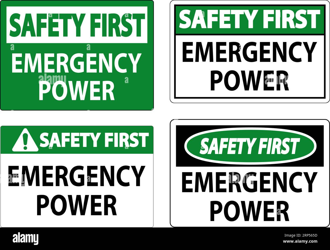 Safety First Sign Emergency Power Stock Vector Image & Art - Alamy